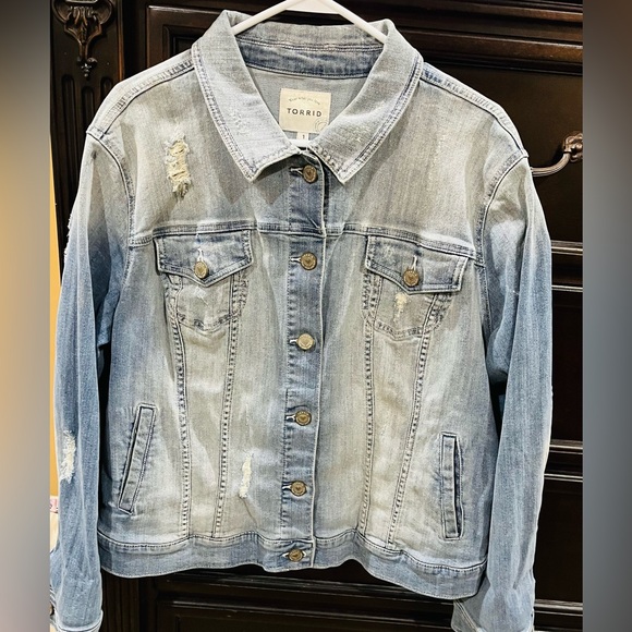 torrid | Jackets & Coats | Torrid Distressed Denim Jacket | Poshmark